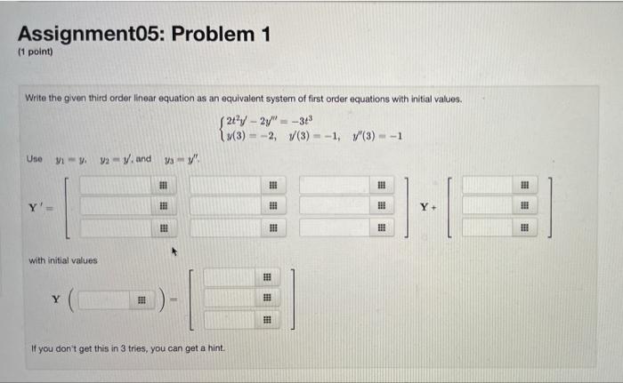 Solved Assignment05: Problem 1 (1 point) Write the given | Chegg.com