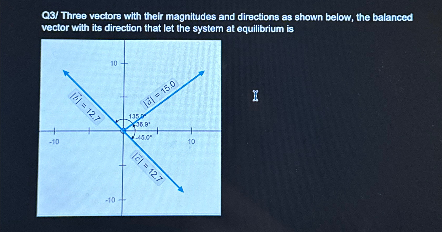 Solved Q3/ Three vectors with their magnitudes and | Chegg.com Solved Q3/ Three vectors with their magnitudes and | Chegg.com