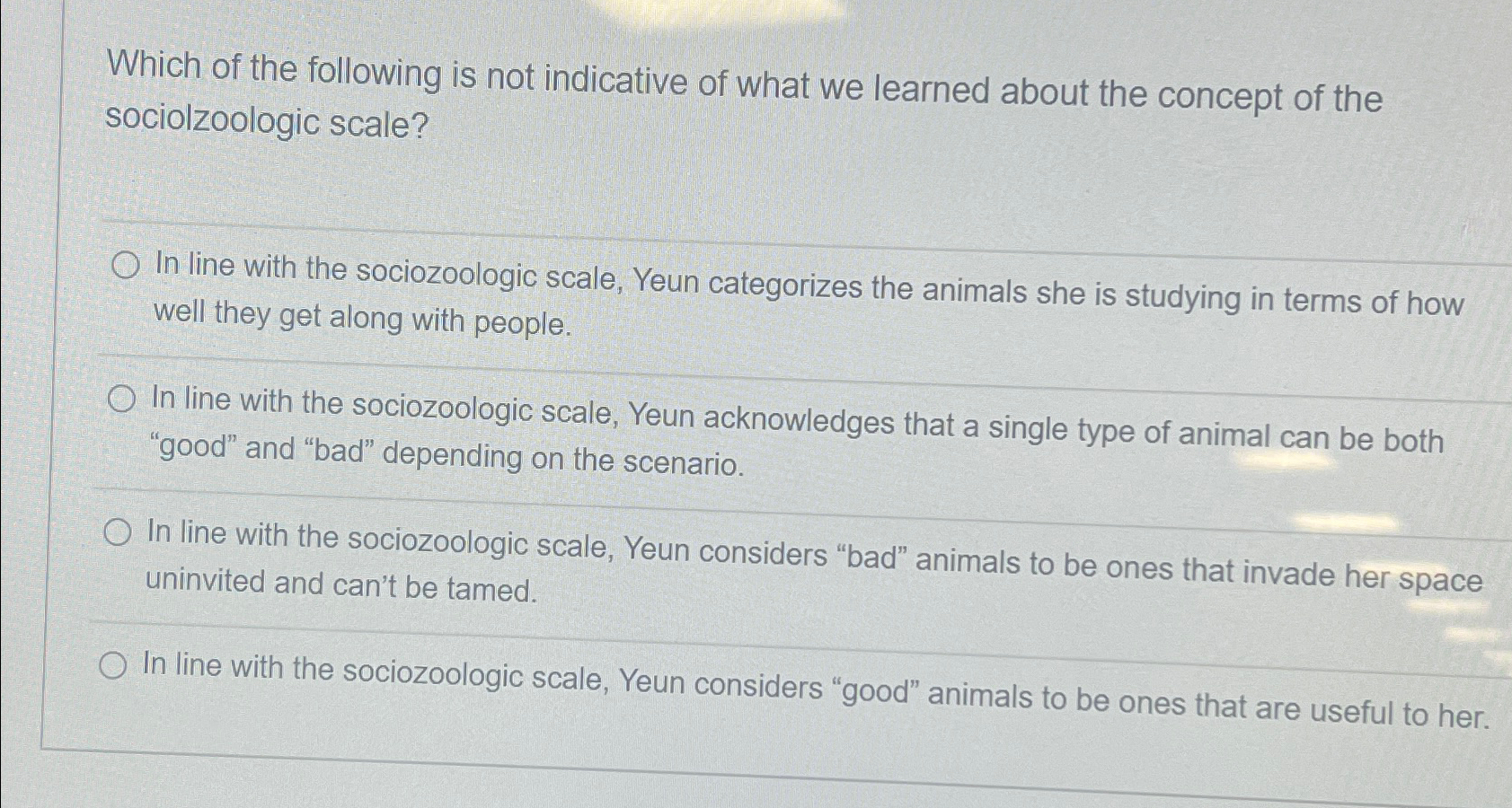 Solved Which of the following is not indicative of what we | Chegg.com