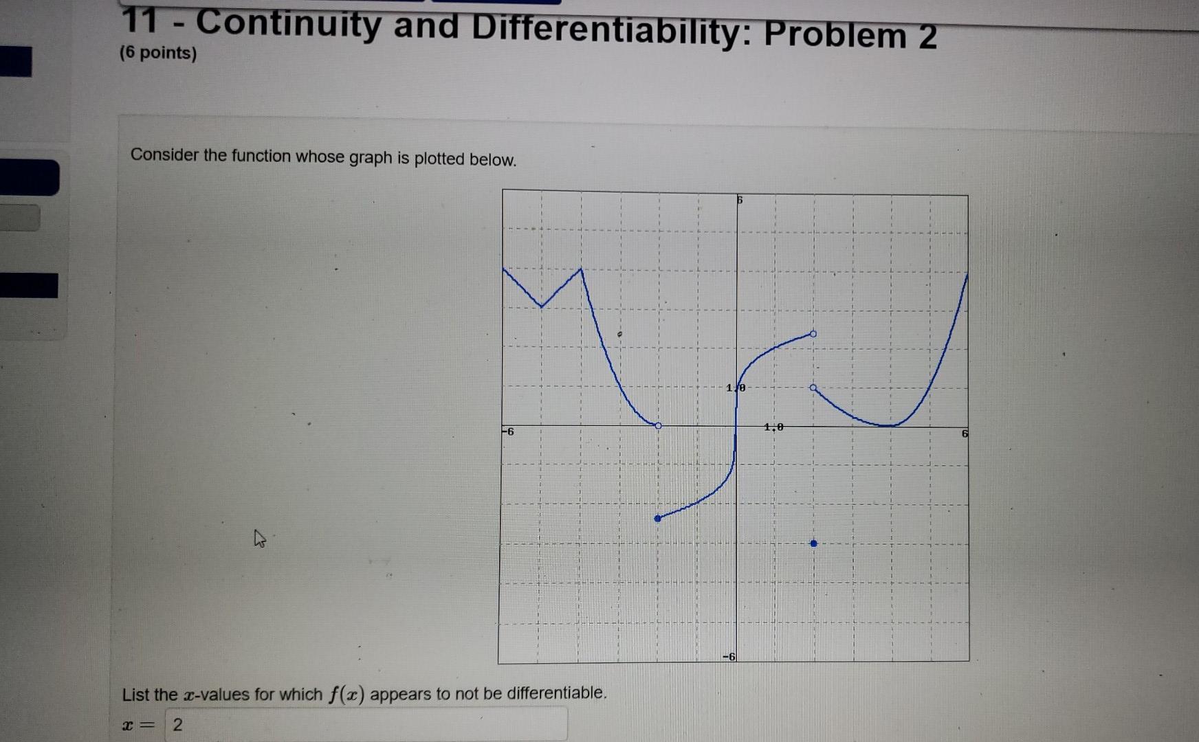 Solved 11 - Continuity and Differentiability: Problem 2 (6 | Chegg.com