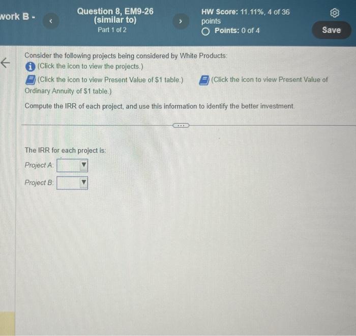 Solved Consider the following projects being considered by | Chegg.com