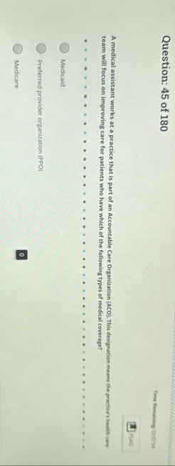 Solved Question: 45 ﻿of 180Time Remaining 02:0794A medical | Chegg.com