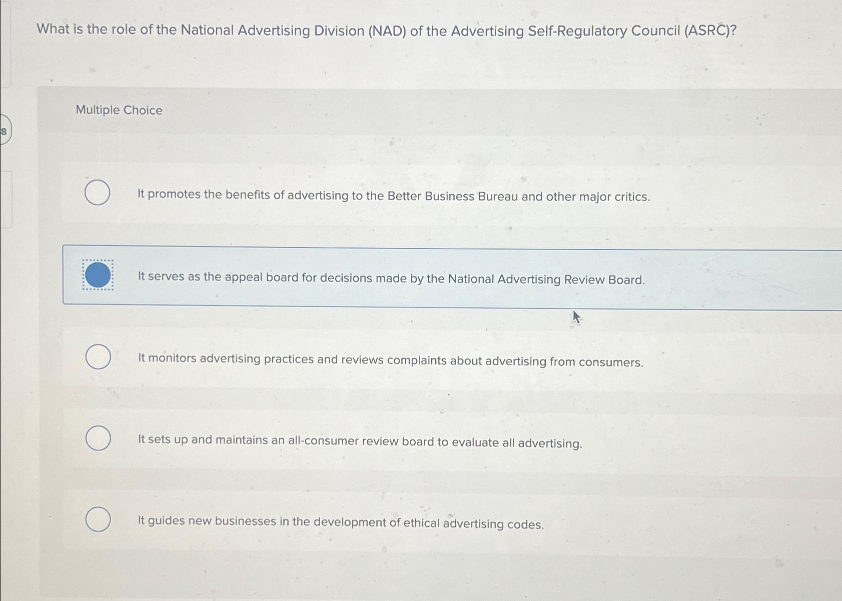 Solved What is the role of the National Advertising Division | Chegg.com