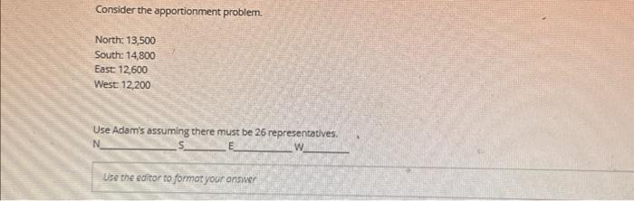 Solved Consider the apportionment problem for College Town. | Chegg.com