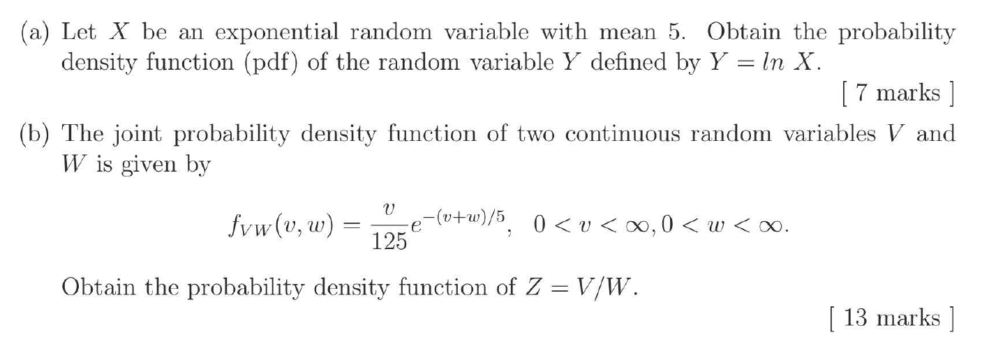 Solved (a) ﻿Let x ﻿be an exponential random variable with | Chegg.com
