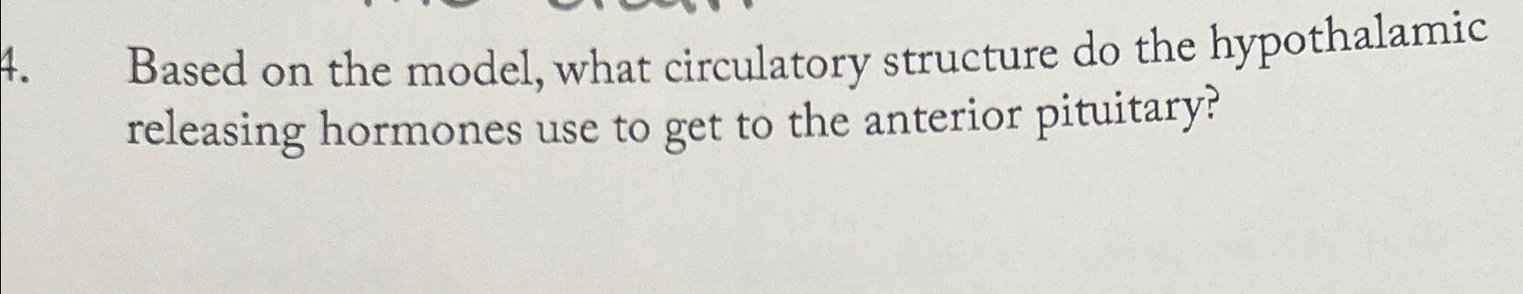 Solved Based on the model, what circulatory structure do the | Chegg.com