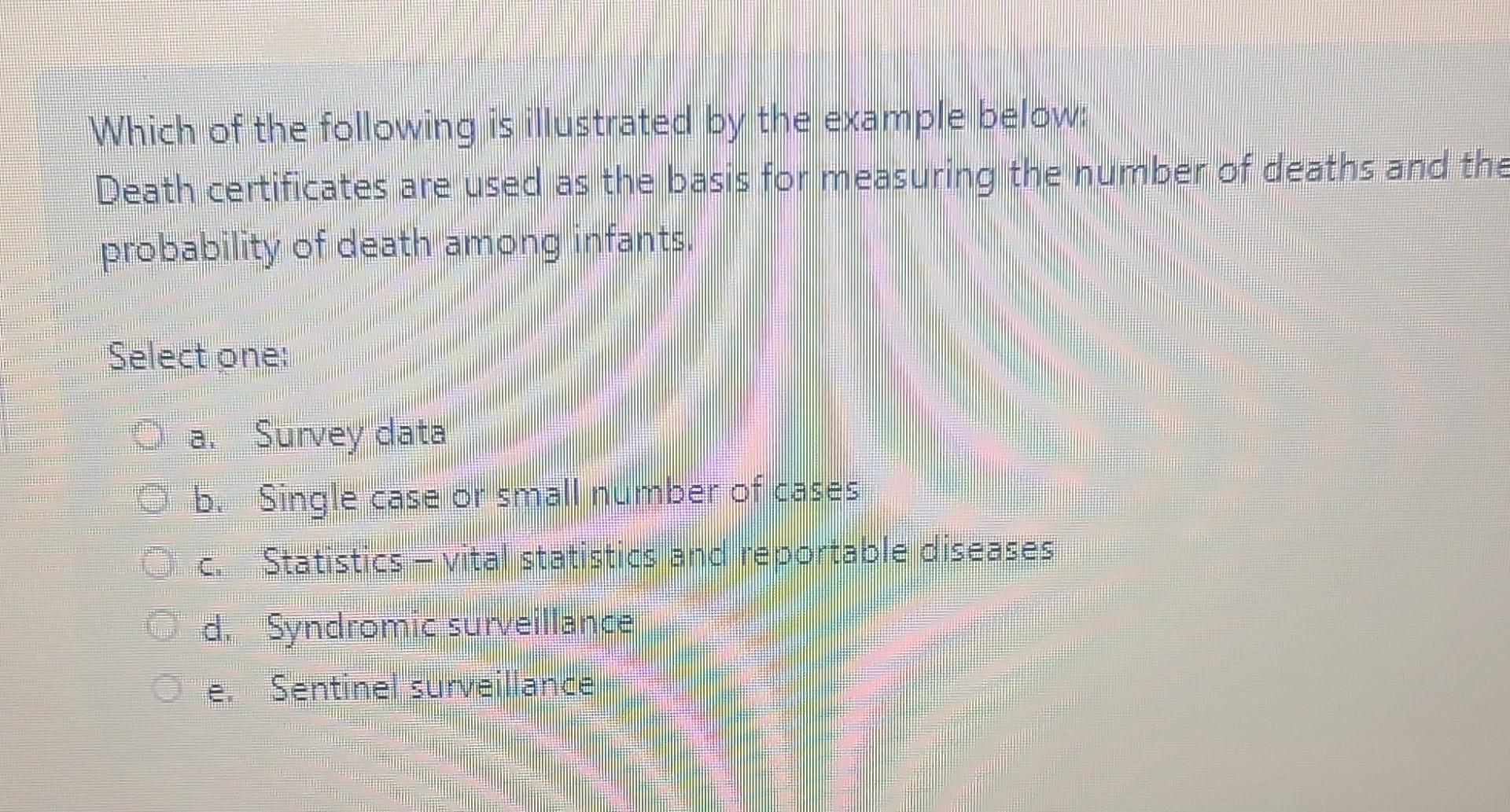 Solved Which of the following is illustrated by the example | Chegg.com