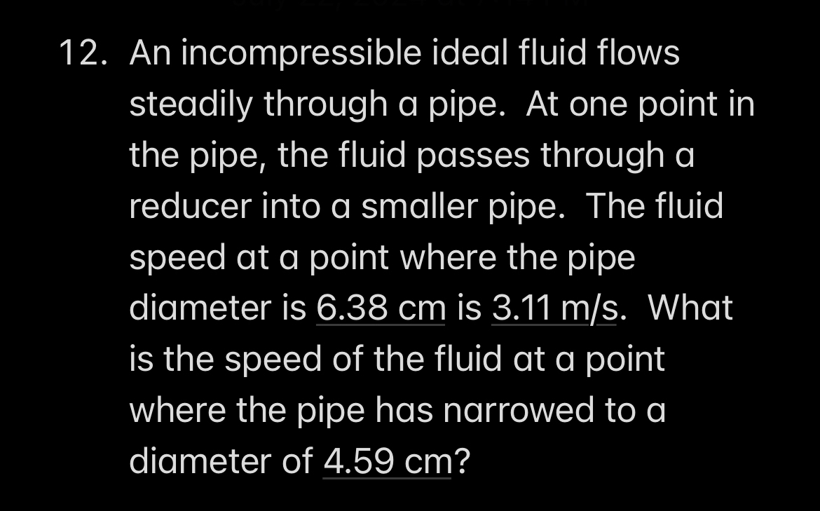Solved An incompressible ideal fluid flows steadily through | Chegg.com Solved An incompressible ideal fluid flows steadily through | Chegg.com