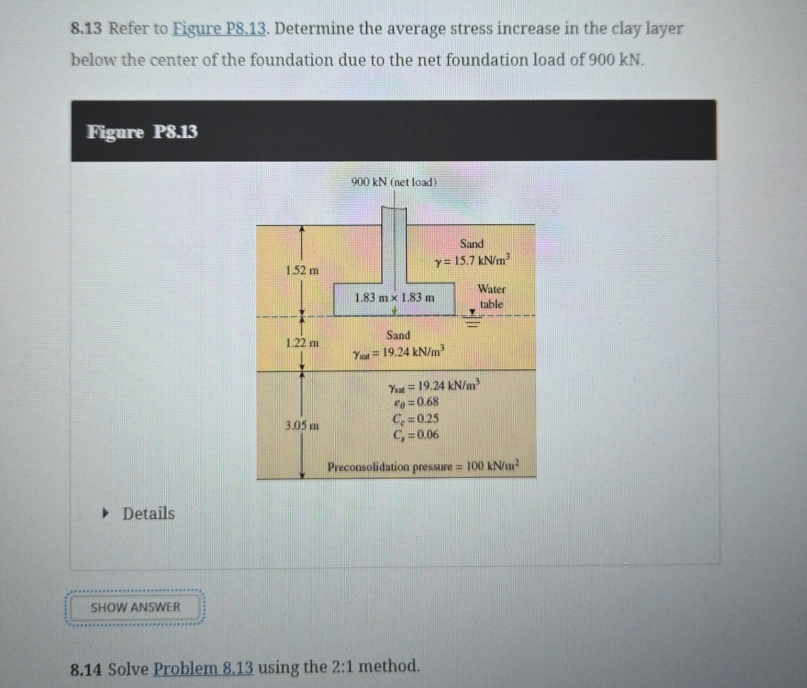 Solved 8.14 ﻿Solve using the 2:1 ﻿method. Refer to Figure | Chegg.com