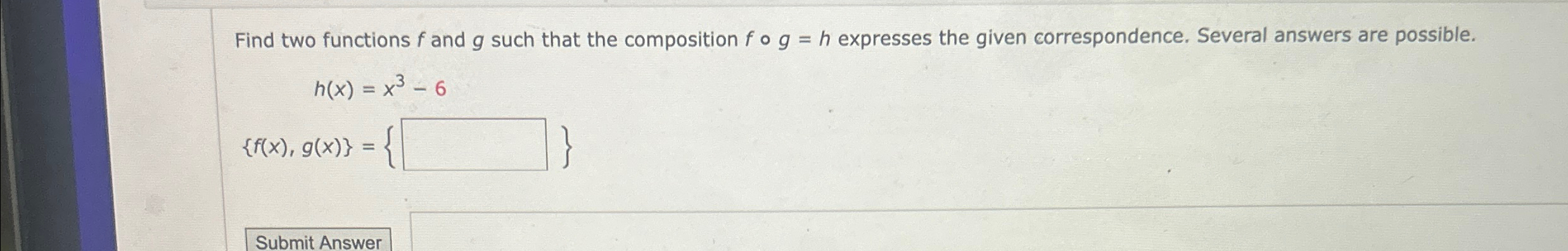 Solved Find two functions f ﻿and g ﻿such that the | Chegg.com