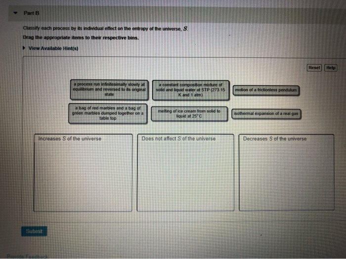 Solved Part B Classily each process by its individual | Chegg.com