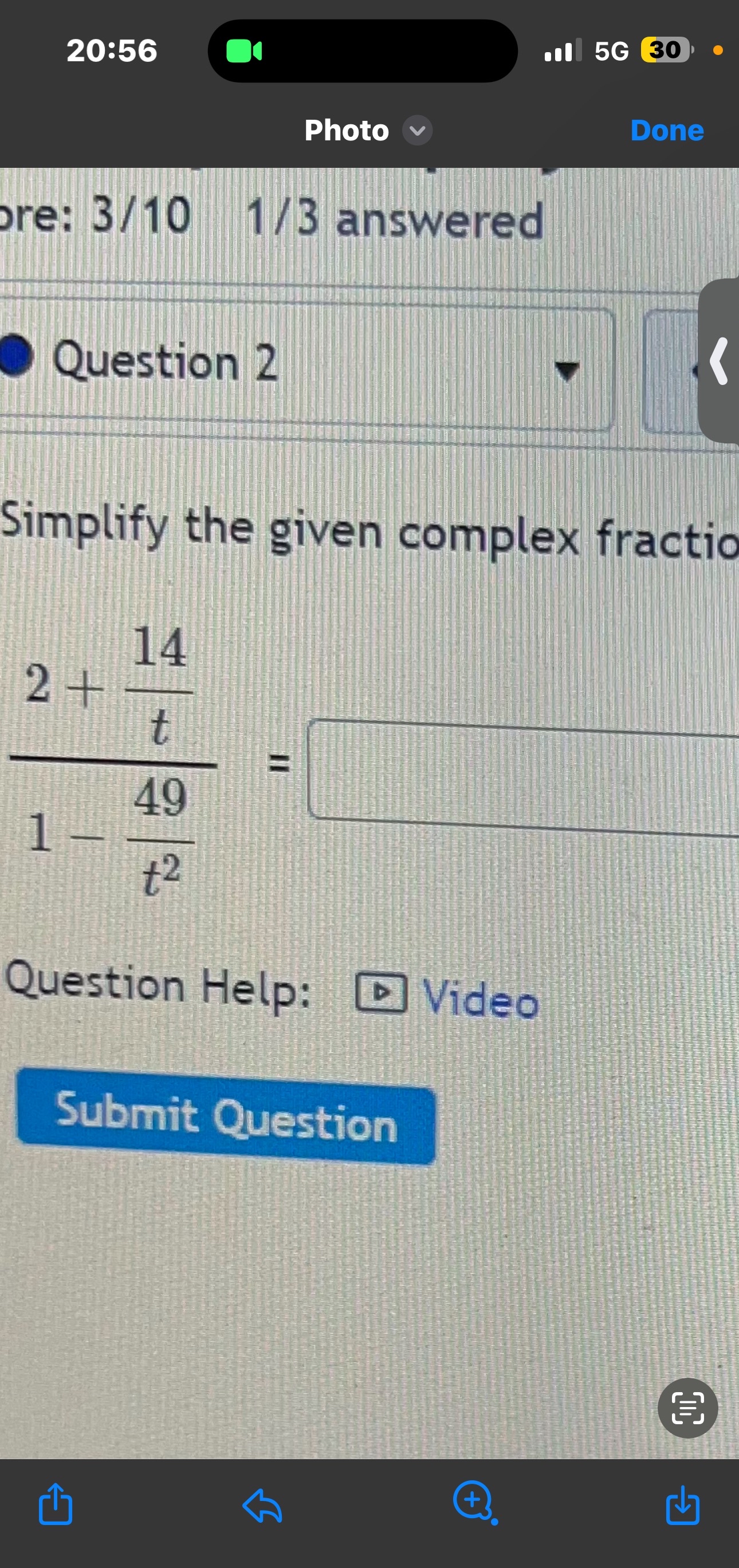Solved Question 2Simplify the given complex | Chegg.com