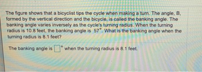 Solved The figure shows that a bicyclist tips the cycle when | Chegg.com