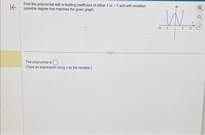 Solved Find the polynomial with a leading coefficient of | Chegg.com