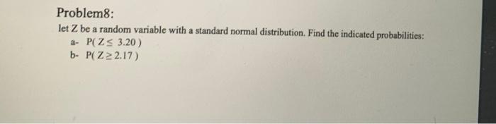 Solved Problem: let Z be a random variable with a standard | Chegg.com
