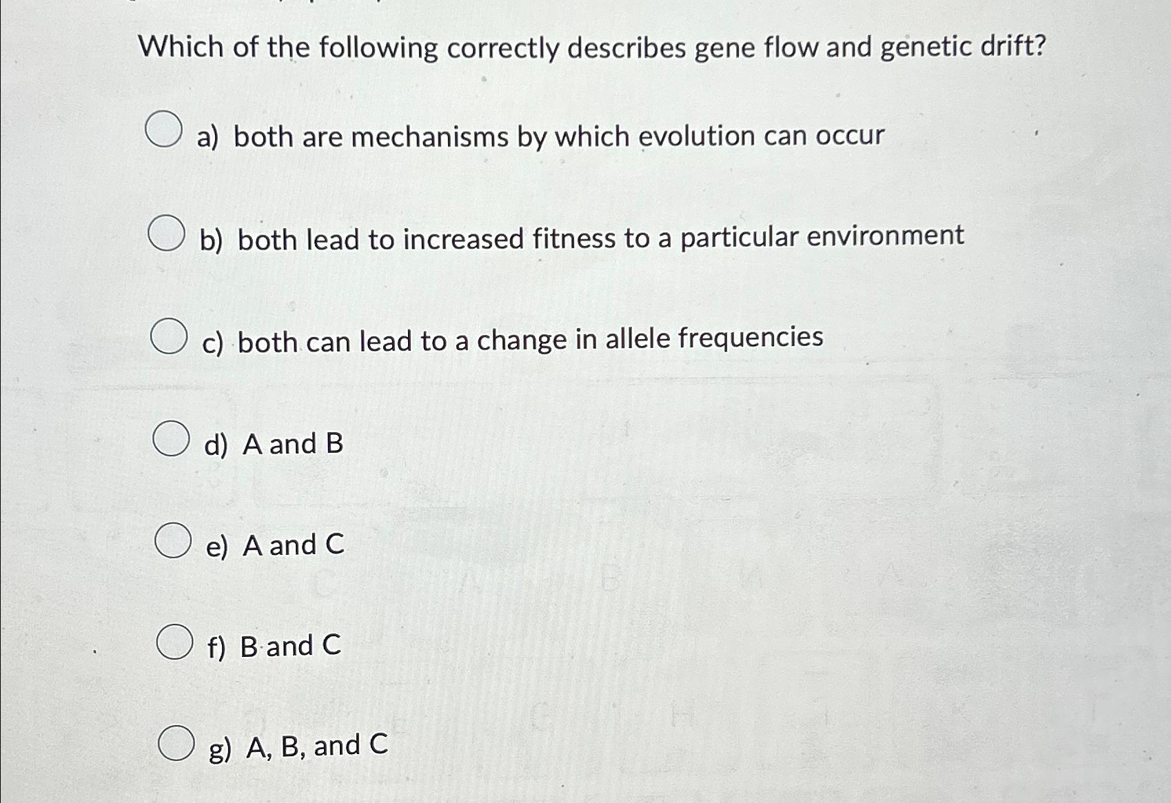 Solved Which of the following correctly describes gene flow | Chegg.com