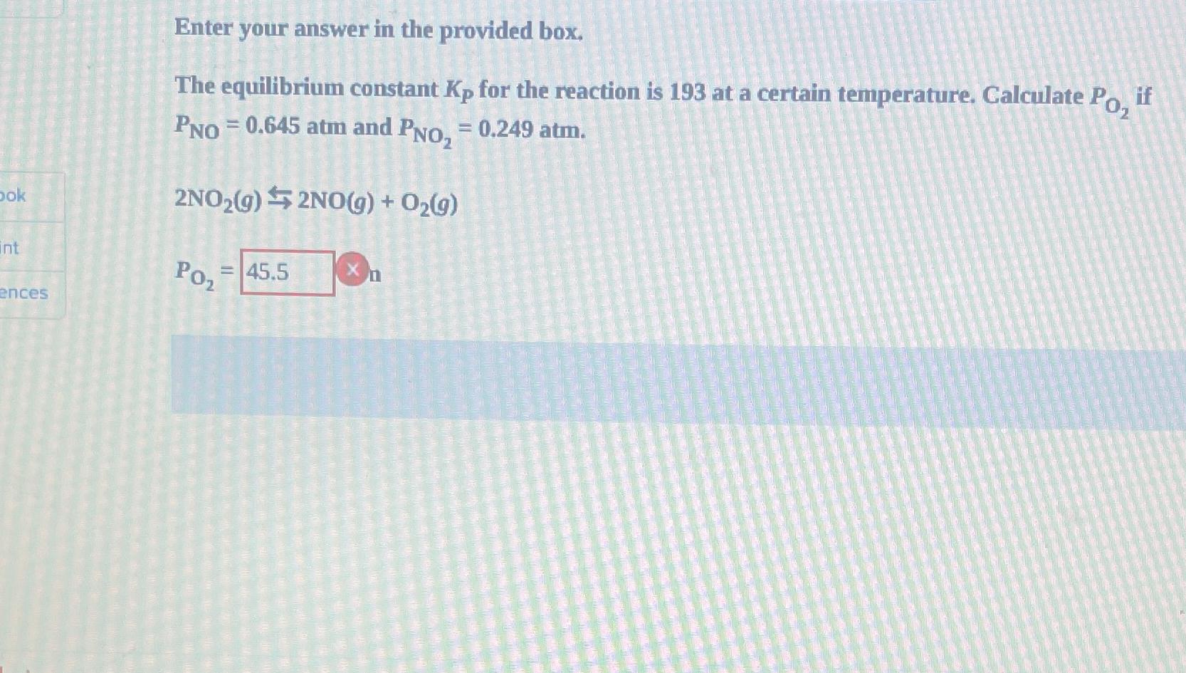 Solved Enter your answer in the provided box.The equilibrium | Chegg.com
