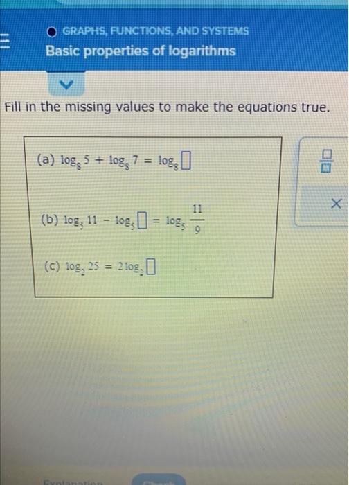Solved Fill in the missing values to make the equations | Chegg.com