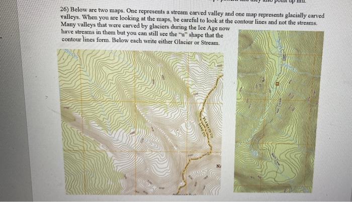 Solved 26) Below are two maps. One represents a stream | Chegg.com