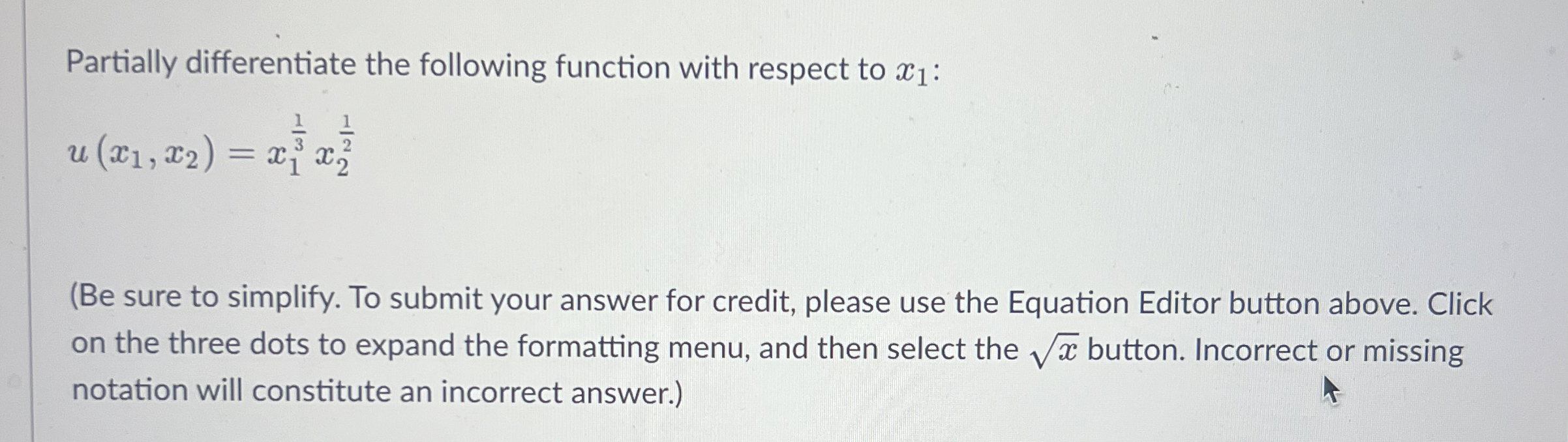 Solved Partially differentiate the following function with | Chegg.com