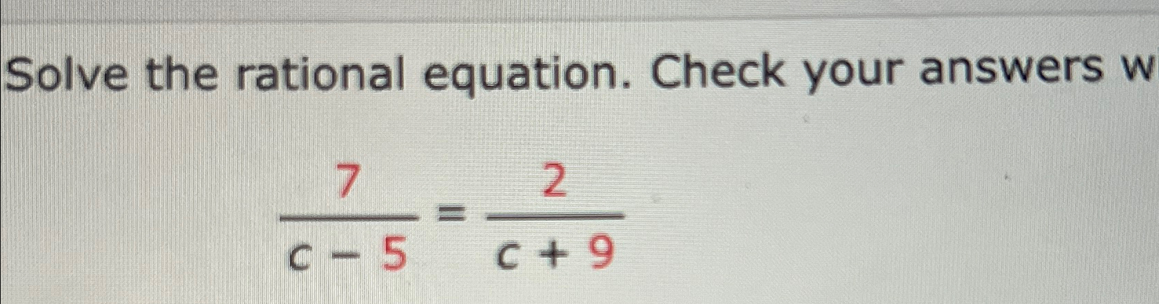 Solved Solve the rational equation. Check your answers | Chegg.com