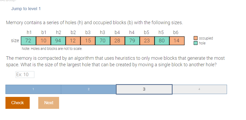 Solved Jump to level 1Memory contains a series of holes (h) | Chegg.com