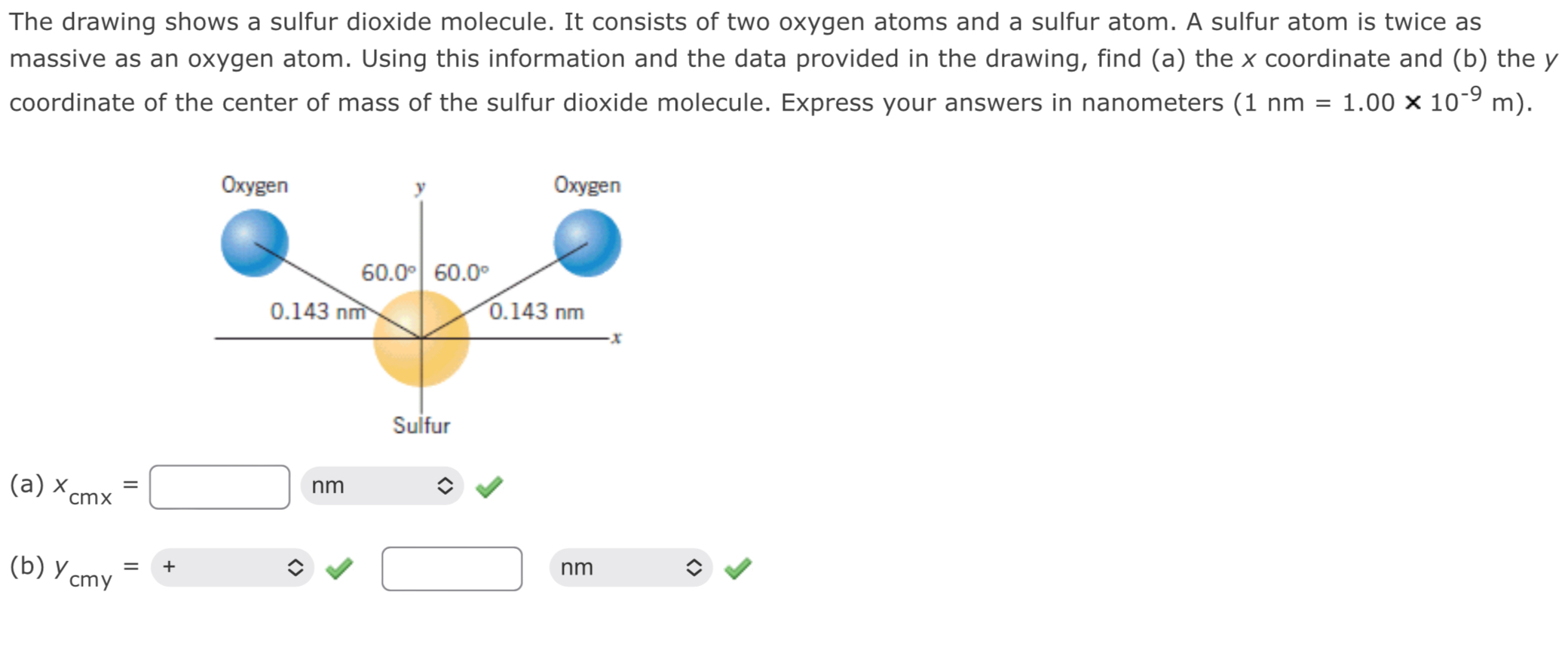 Solved The drawing shows a sulfur dioxide molecule. It | Chegg.com