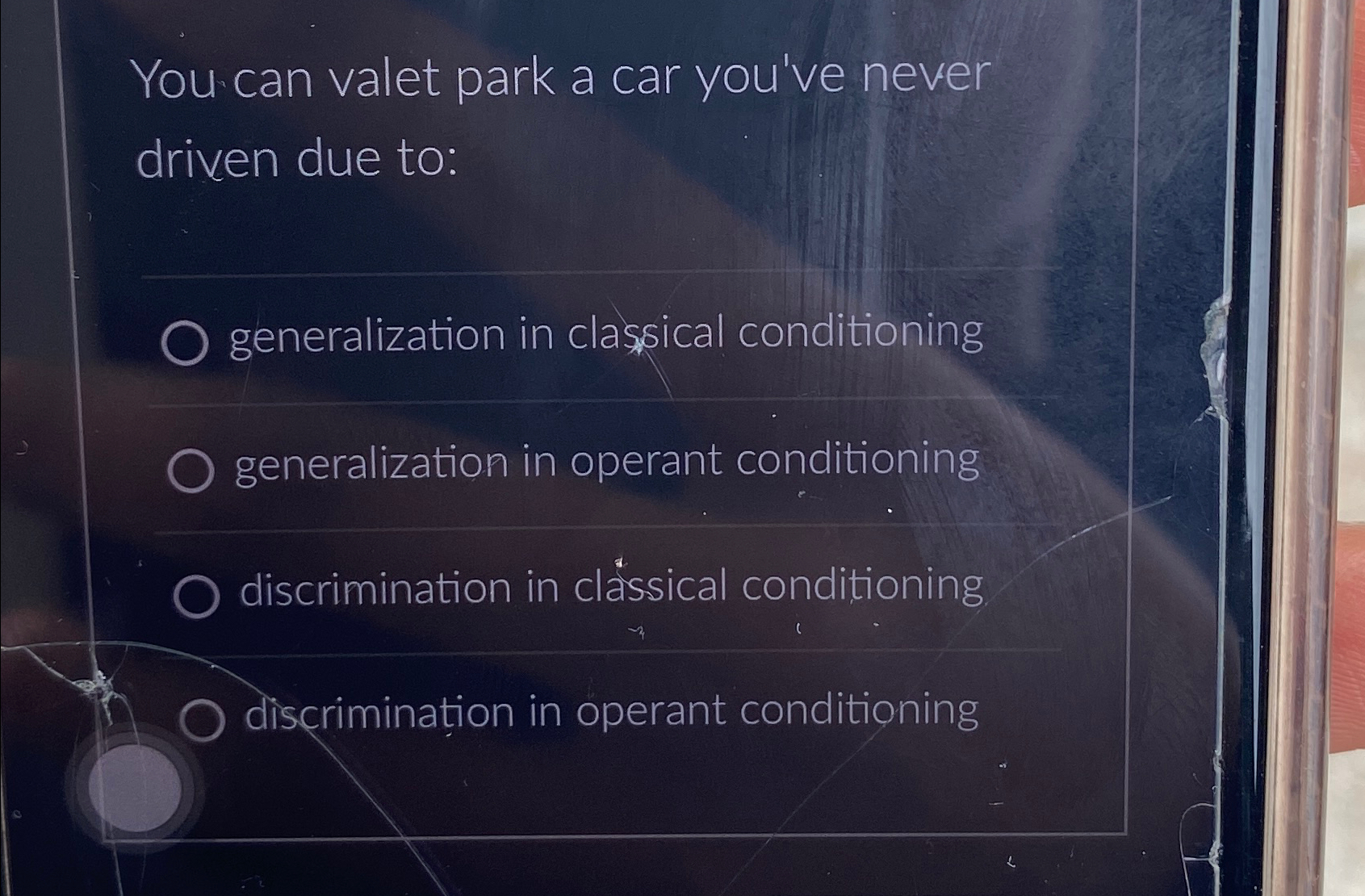 Solved You can valet park a car you've never driven due to: | Chegg.com