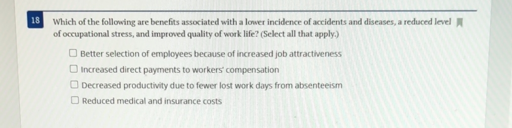 Solved 18 ﻿Which of the following are benefits associated | Chegg.com