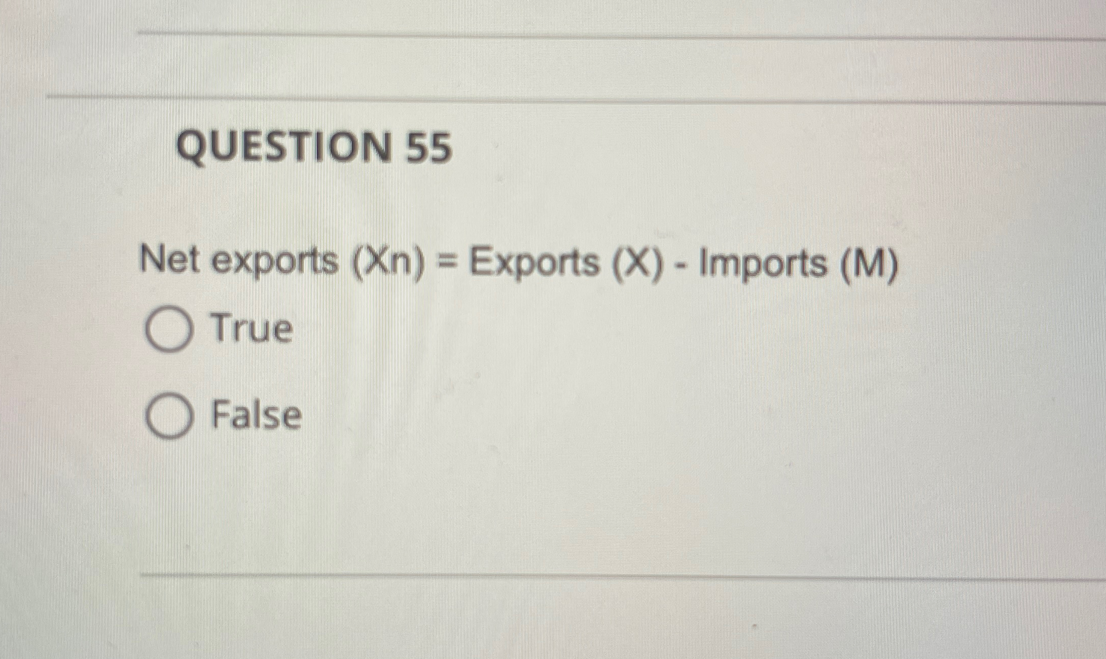 Solved QUESTION 52Net exports (xn)= ﻿Exports (x)- ﻿Imports | Chegg.com