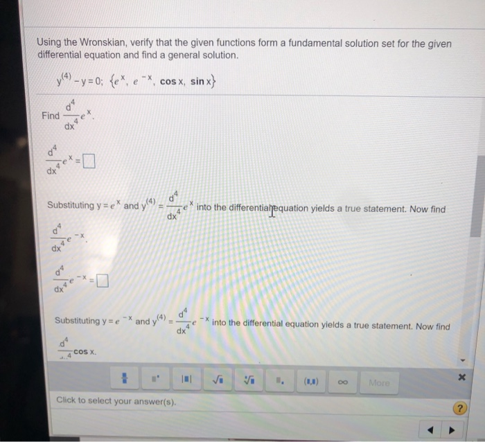 Solved Using the Wronskian, verify that the given functions | Chegg.com