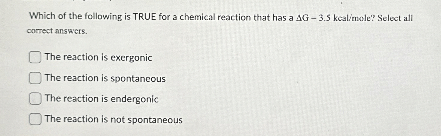 Solved Which of the following is TRUE for a chemical | Chegg.com
