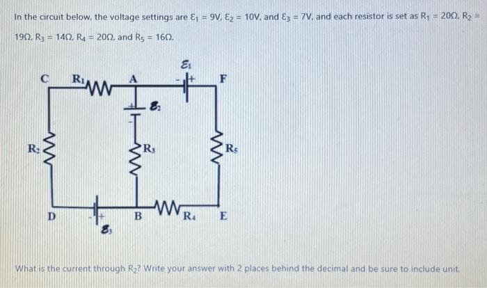 Solved In the circuit below, the voltage settings are ε1=9 | Chegg.com