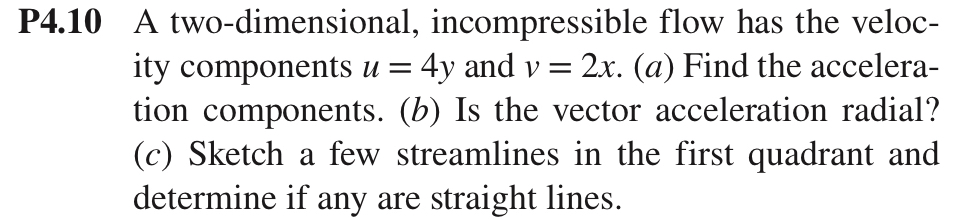 Solved by an EXPERT P4.10 ﻿A two-dimensional, incompressible flow has the | Chegg.com