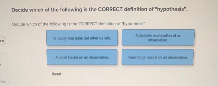 Solved Decide which of the following is the CORRECT | Chegg.com