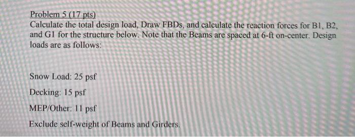 Solved Problem 5 (17 pts) Calculate the total design load, | Chegg.com