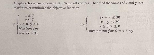 Solved Graph Each System Of Constraints Name All Vertices 