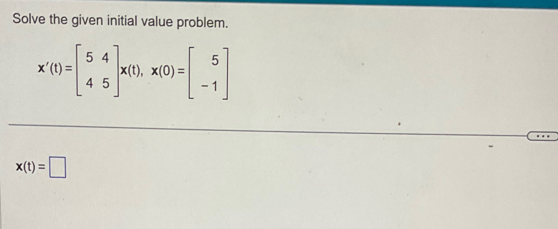 Solved Solve the given initial value | Chegg.com