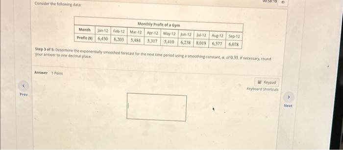 Solved Step 2 of 5. What are the MAD, MSE and MAPE scores | Chegg.com