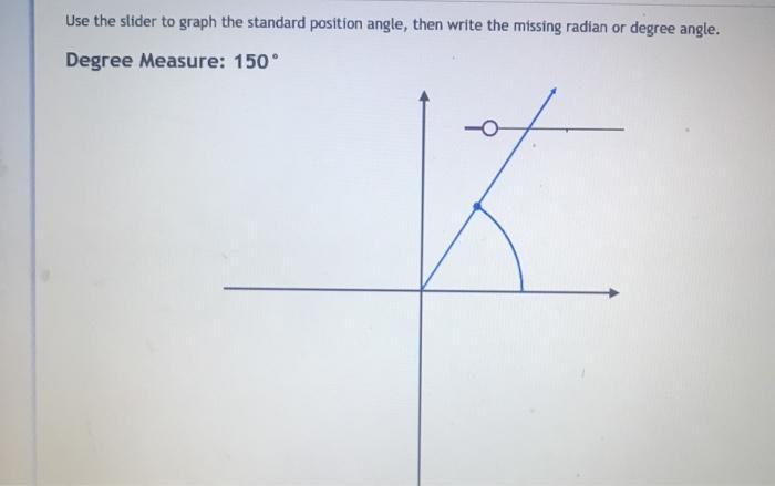 Solved Use the slider to graph the standard position angle, | Chegg.com