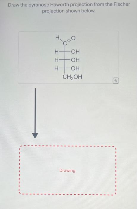 Solved Draw the pyranose Haworth projection from the | Chegg.com