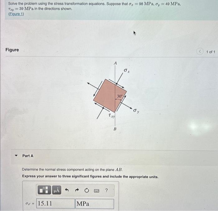 Solved Solve the problem using the stress transformation | Chegg.com