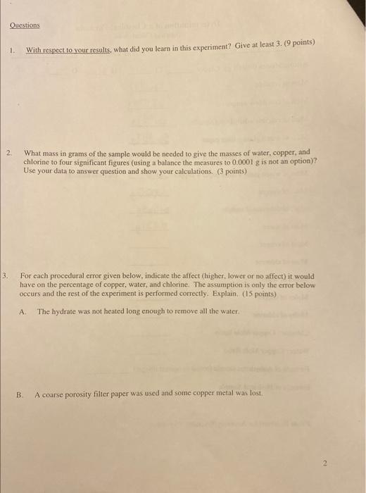 Solved Points Received for Accuracy/Precision (5 points)1. | Chegg.com