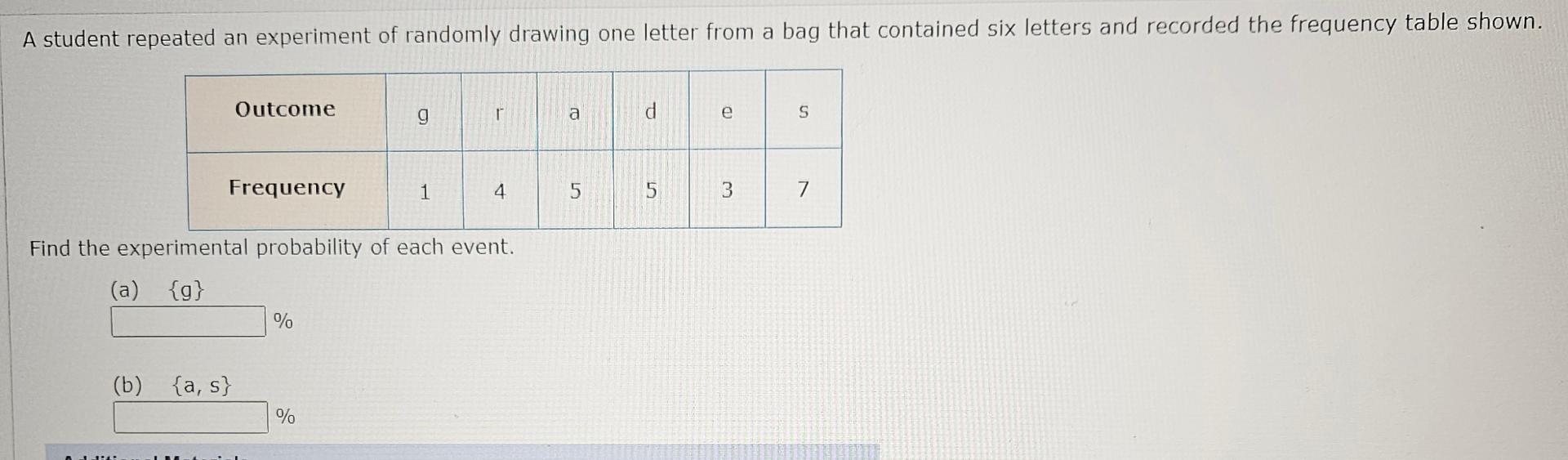 Solved A student repeated an experiment of randomly drawing | Chegg.com