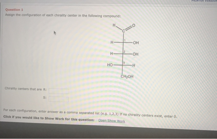 Solved Question 1 Assign the configuration of each chirality | Chegg.com