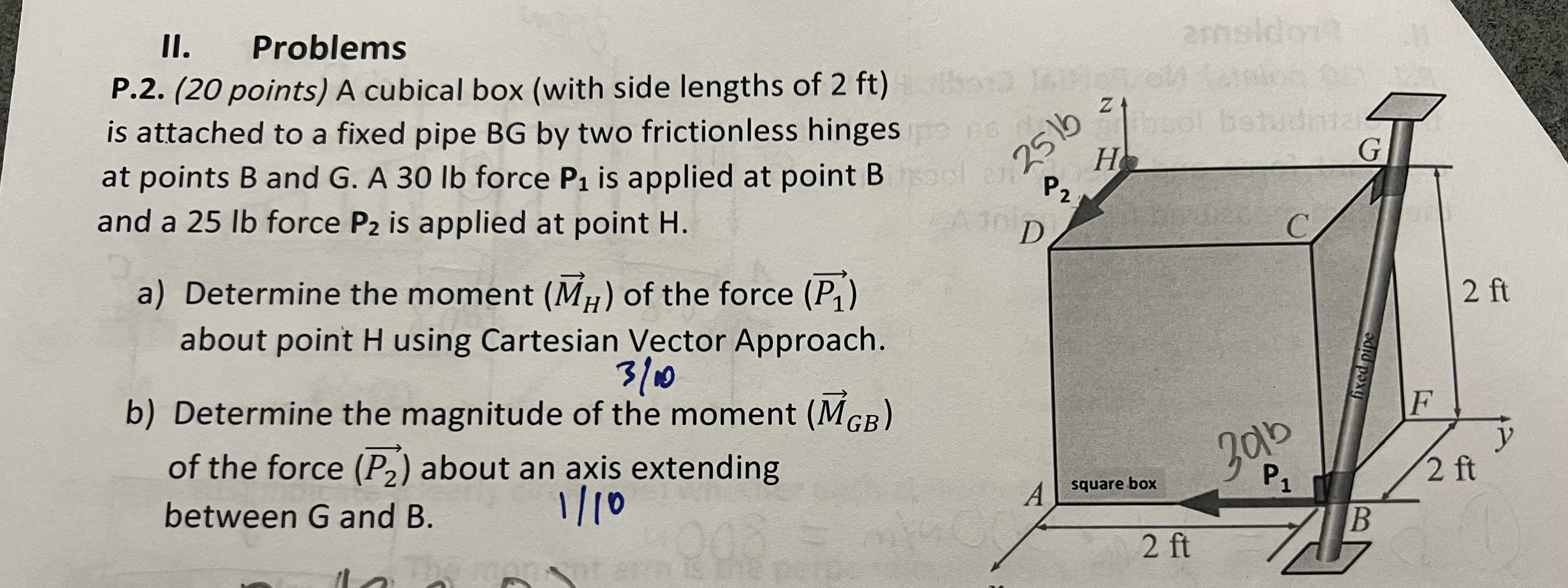 Solved II. ﻿ProblemsP.2. (20 ﻿points) ﻿A cubical box (with | Chegg.com