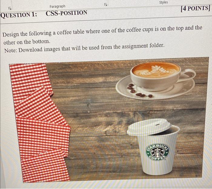 Solved css-possition (CSS) note: you can use 3 pictures from | Chegg.com