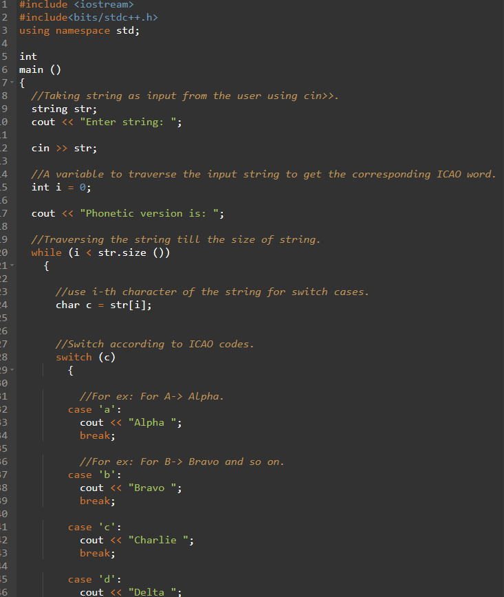 Solved Rewrite the C++ ﻿ICAO program from the previous | Chegg.com