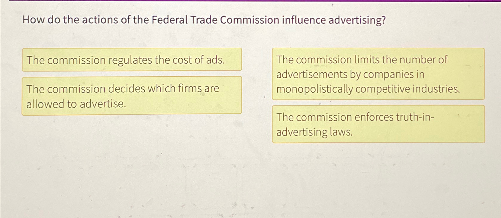 Solved How do the actions of the Federal Trade Commission | Chegg.com