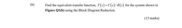 Solved Find the equivalent transfer function, T(s)=C(s)/R(s) | Chegg.com